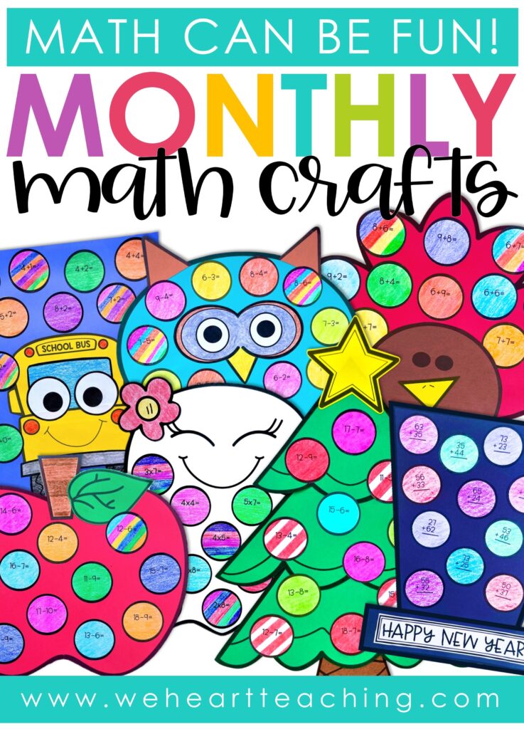 Monthly Math Crafts - We Heart Teaching